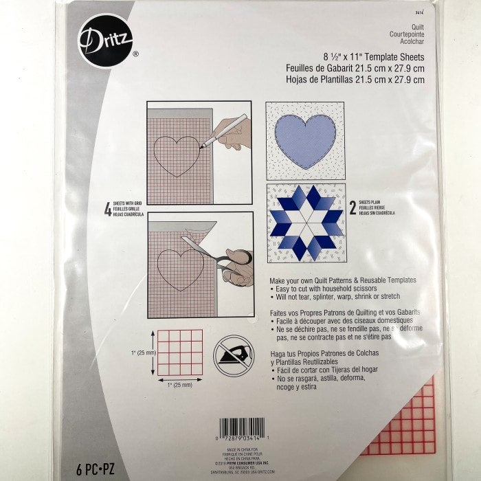 Dritz 3414 Vinyl Template Sheet | Chez-Helene